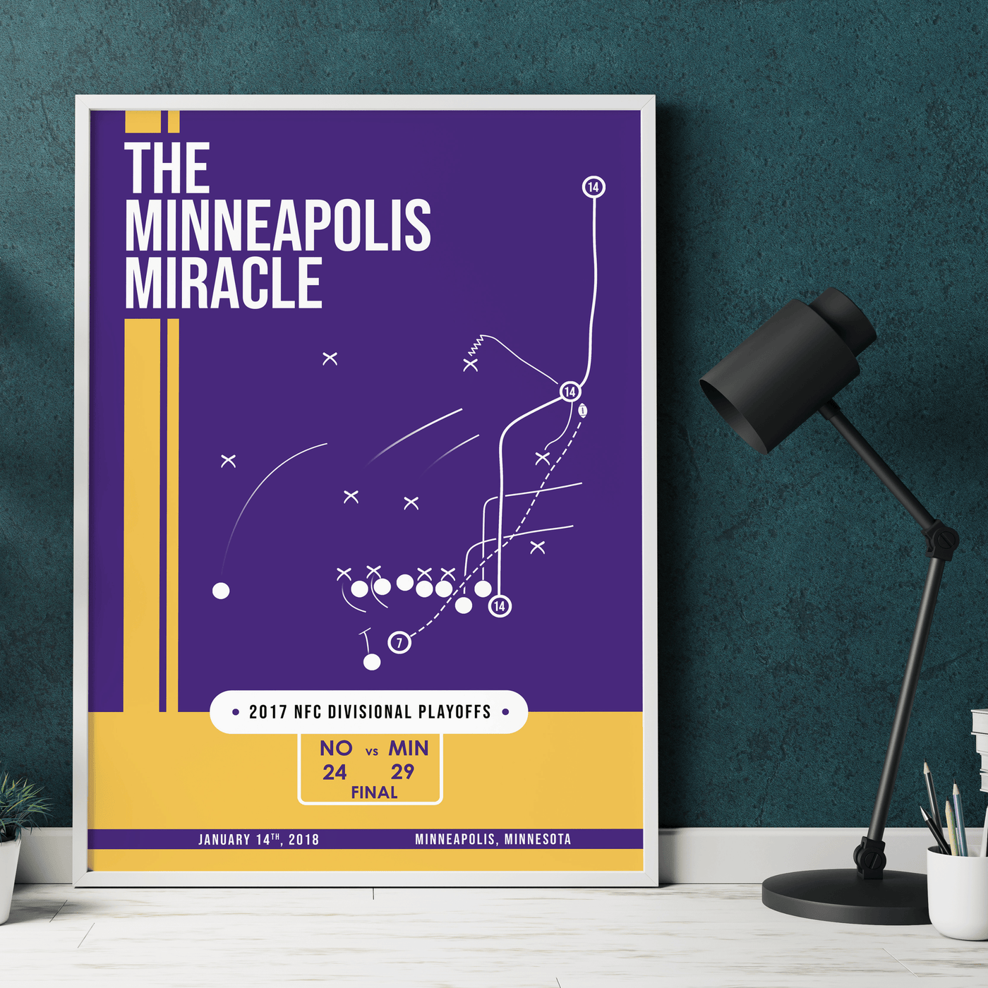 Minneapolis Miracle - Minnesota Vikings Poster NFL — Iconic Plays